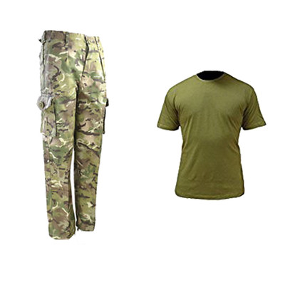 Kids Pack A Army Military Outdoor Dress Up Olive T-shirt & Trouser DPM ...