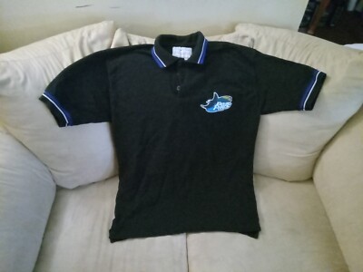 Vtg Tampa Bay Devil Rays Polo Golf Shirt Black Sz Large Genuine ...
