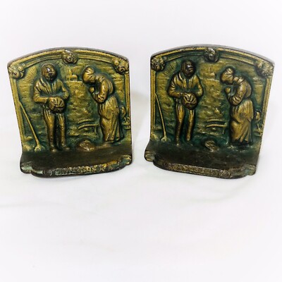 Pair of Antique Hubley “Angelus” Call To Prayer Cast Iron Bookends ...