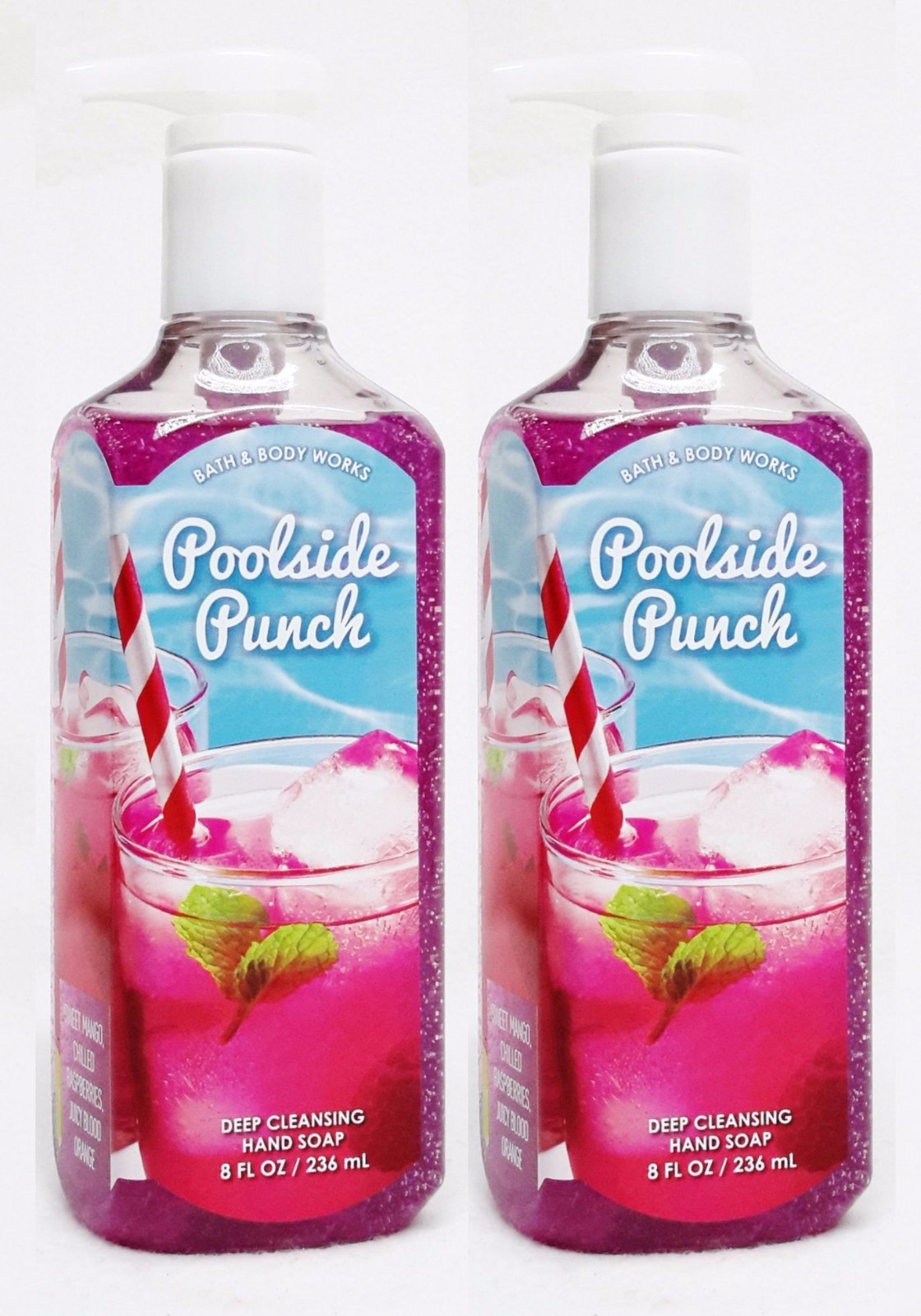 2 Bath & Body Works POOLSIDE PUNCH Deep Cleansing Hand Soap Wash | eBay