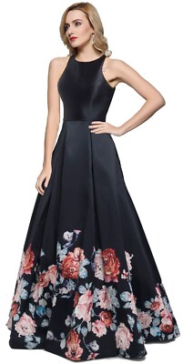 Women's Formal Print Floral Open Back Long Evening Gown prom dress | eBay