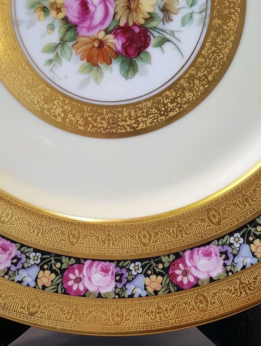 Heinrich Selb Bavaria Cabinet Plate Gold Encrusted Floral H&Co John ...