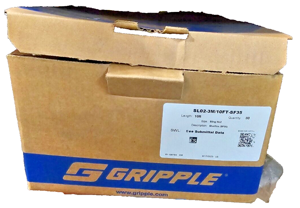 Gripple SL02-3M/-10FT-SF35 Sling No. 2 10 Ft. Length Shot Fire Clips ...