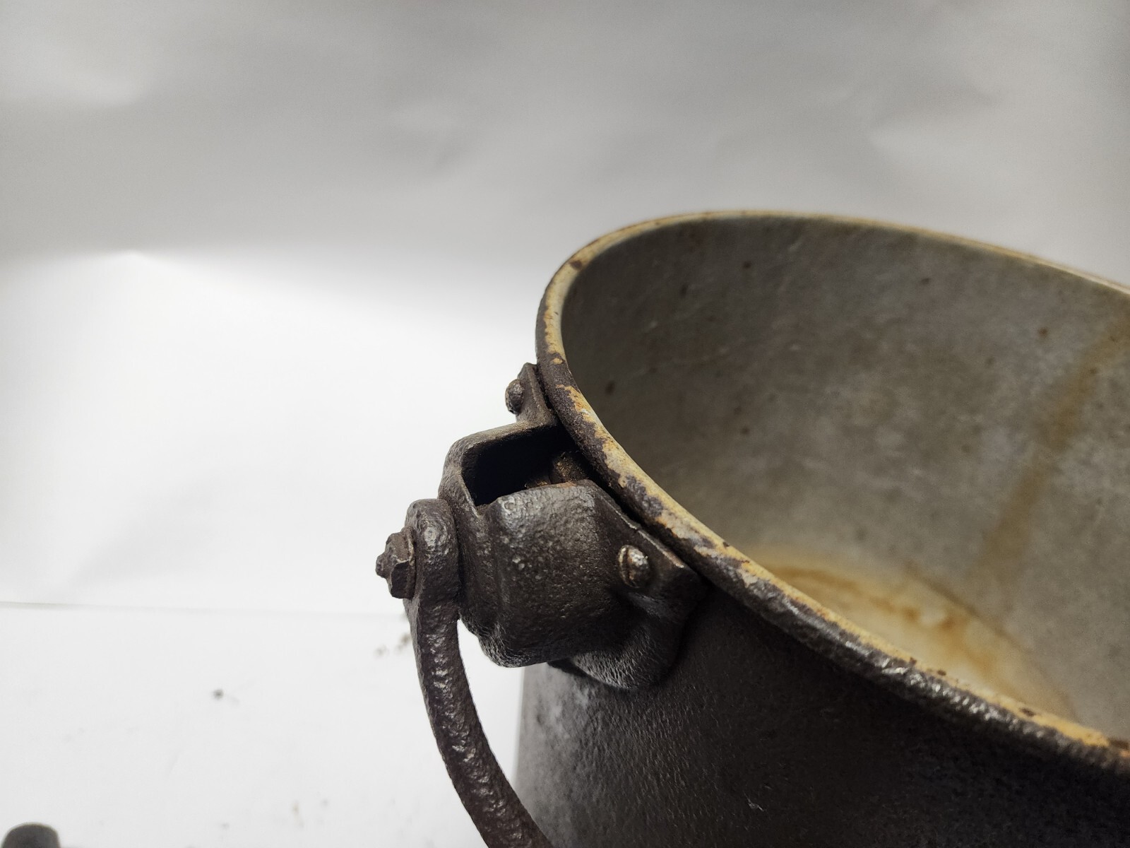 Antique Feb 3 1880' ET Barnum Cast Iron Bucket Pail Jail Cell Chamber ...