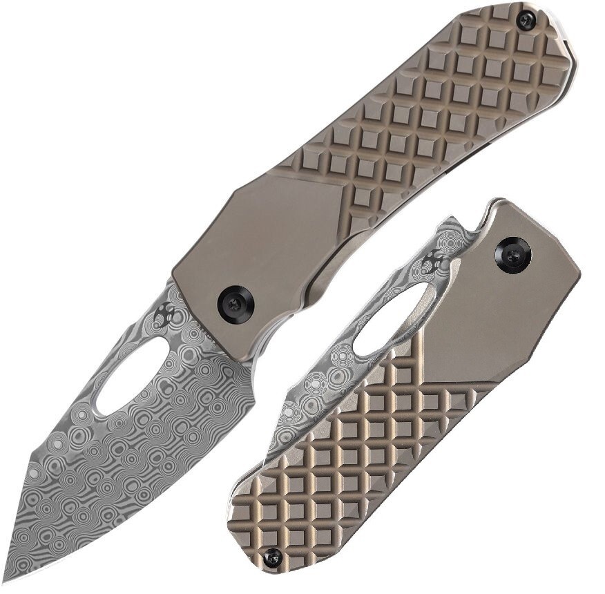 Kansept Knives Loki Frame Folding Knife 3" Damascus Steel Blade ...
