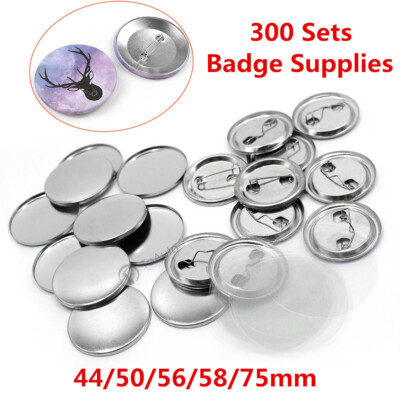 300Sets Metal Button Badge Parts Supplies For Round Pin Maker Machine ...