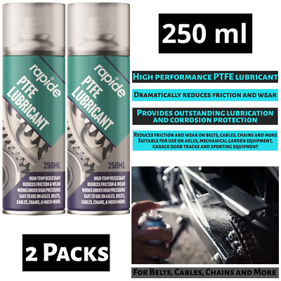 2X PTFE Grease Aerosol Lubricant Spray Can Chains Belts Cables Oil ...