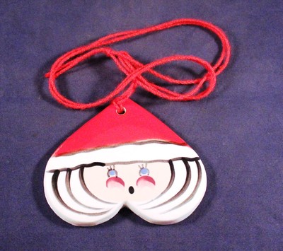 Lovely 3" Ceramic Heart Shaped Santa Pendant Ornament +Bonus+ | eBay