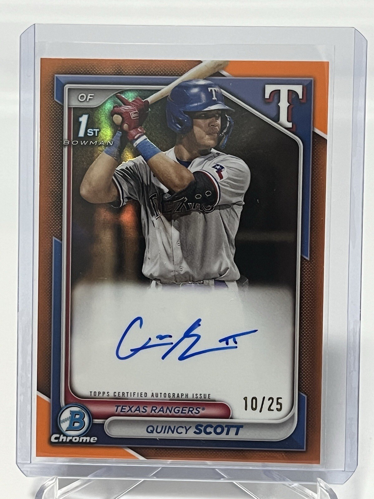 2024 Bowman Chrome - Prospect Autographs Orange Refractor #CPA-QS ...