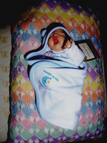 ASHTON DRAKE /CHERYL HILL VINYL & CLOTH "BEDTIME BEAR BABY" WITH ...