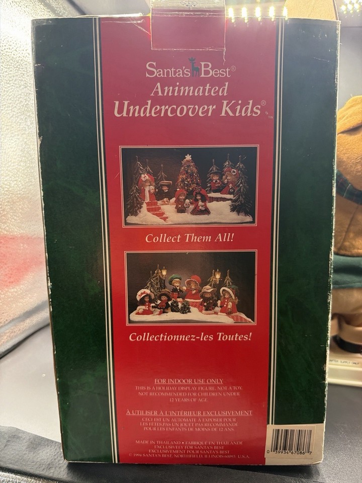 VINTAGE SANTAS BEST Animated Undercover Kids Christmas Dolls Pair Boxes ...