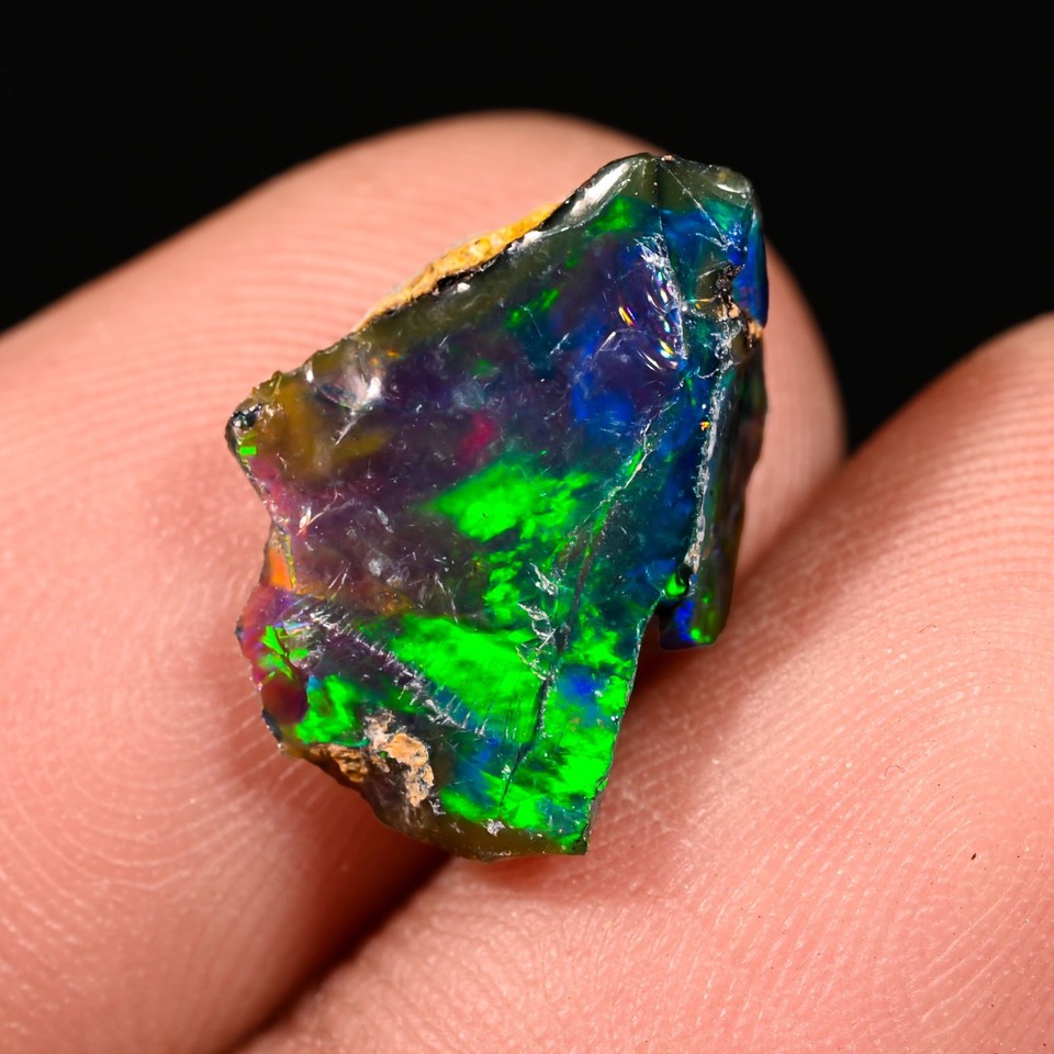 Fire Opal, natural black opal raw, Ethiopian opal gemstone rough 4 Ct ...