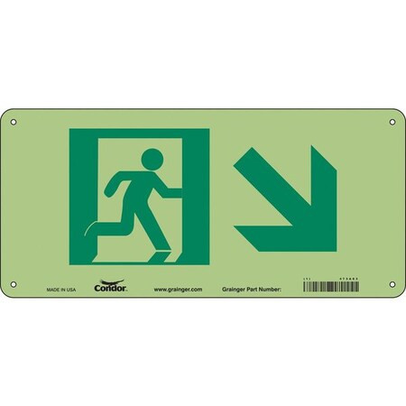 CONDOR 473A83 Exit Sign, Aluminum, 14" W, 5" H, (Emergency Exit Symbol ...