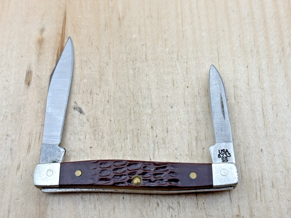 CASE XX 6233 SS BROWN PEN KNIFE 2 BLADE GREAT CONDITION FREE SHIPPING ...