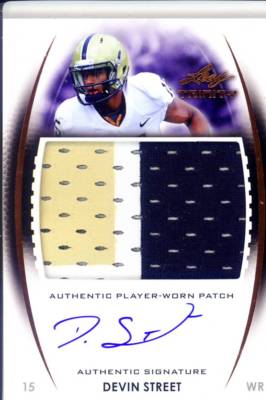 devin street rookie draft auto jersey patch pittsburgh pitt panthers 3C ...
