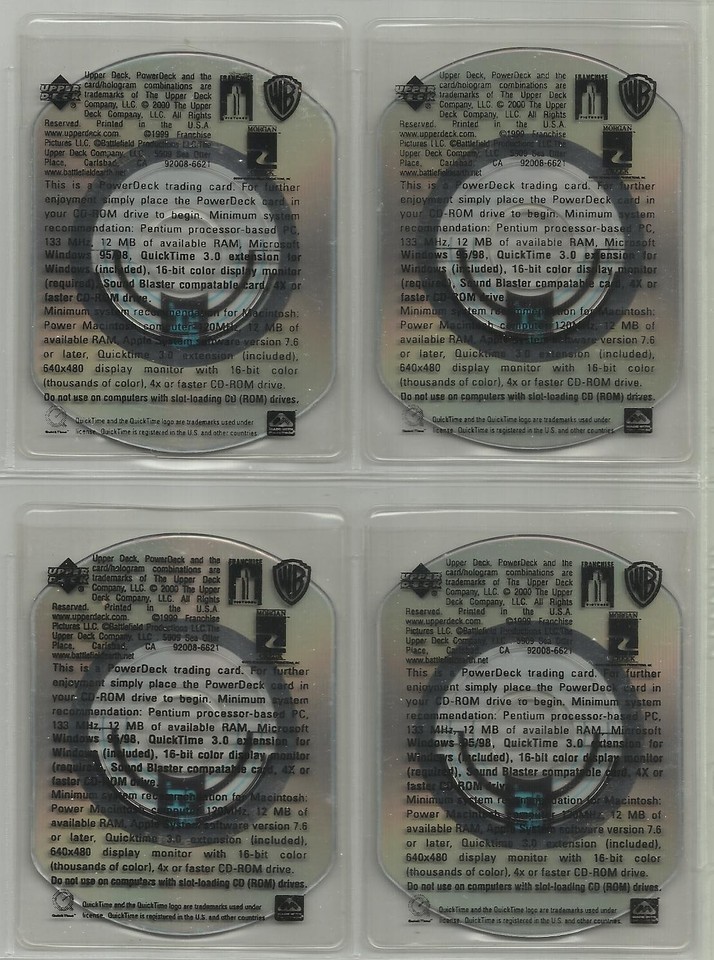 UD 2000 Battlefield Earth POWERDECK "Complete Set" of 4 CD ROM Cards ...