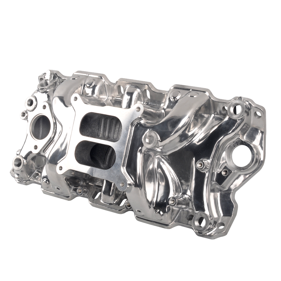 Intake Manifold Dual Plane Polish Aluminum For SBC Small Block Chevy ...