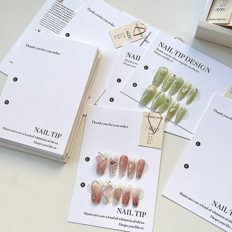 10Pcs Nail Packaging Display Cardboard Fake Nails Card For Press On ...