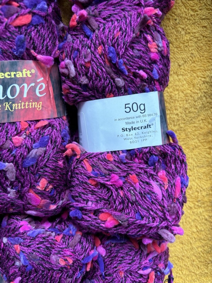 Stylecraft Amore DK Yarn - Shade Carnation- 5x50g balls Purple/Pink ...