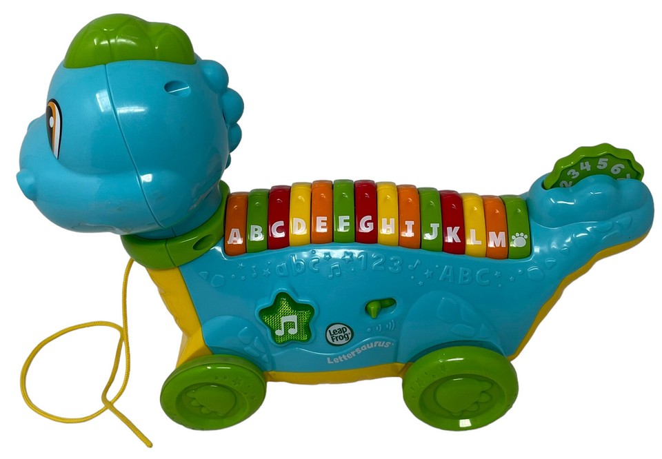 LEAPFROG Lettersaurus Learning Dinosaur Leap Frog Teal ABCs Alphabet ...