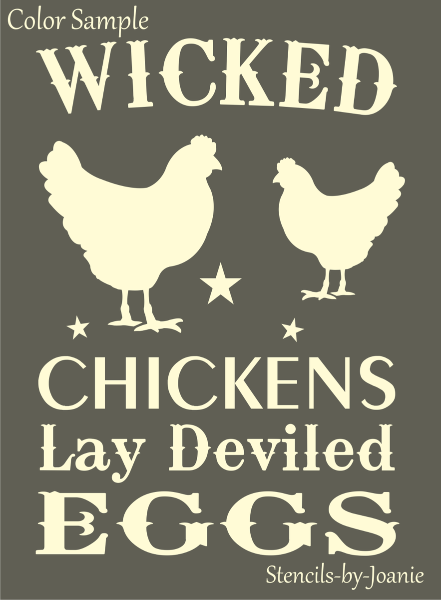 Wicked Chicken Stencil Wicked Chickens Lay Deviled Eggs SVG