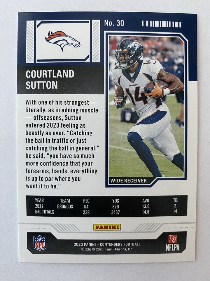 2023 Panini Contenders Football #30 Courtland Sutton | eBay