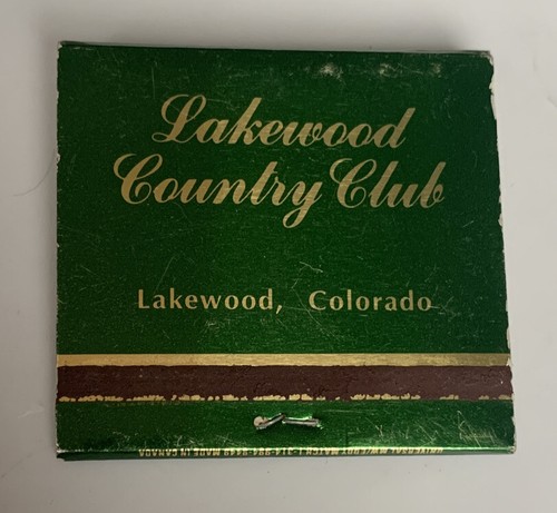 Lakewood Country Club Lakewood Colorado Rare Vintage Matchbook Unstruck ...