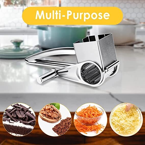 Stainless Steel Hand-Cranked Rotary Cheese Grater Ginger Shredder ...