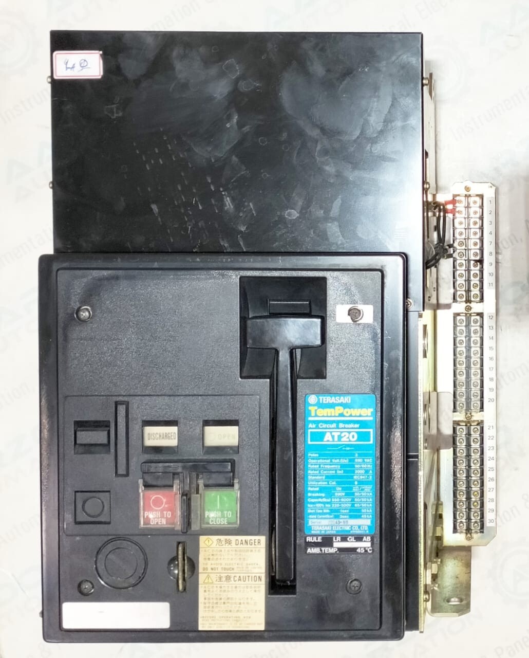 TERASAKI AT20 3-POLE ACB UVT 1554A MOTOR 110V AC/DC WITH DRAW OUT for ...