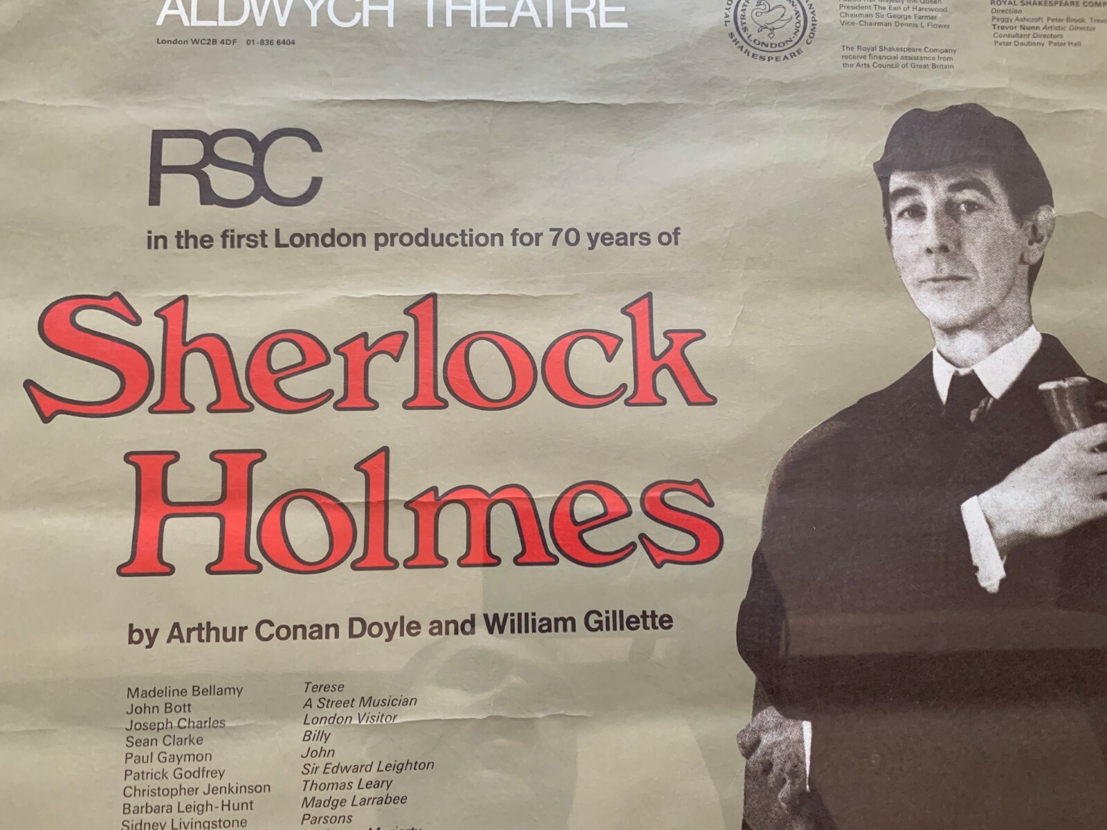 VINTAGE ROYAL SHAKESPEARE CO SHERLOCK HOLMES GORDON HOUSE PROMO 20" X ...
