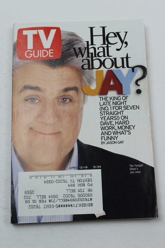 TV Guide April 13 2002 Issue Jay Leno Tonight Show Real World Kids TV ...