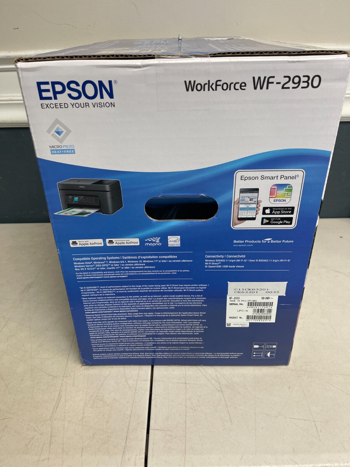 Epson Workforce WF-2930 Wireless Color All-In-One Printer - 1.4" Color ...