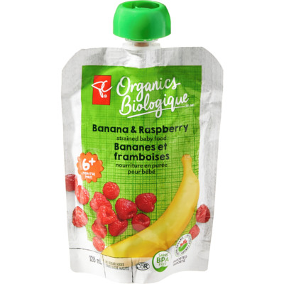 4-Pack PC Organics Banana and Raspberry Strained Organic Baby Food | eBay