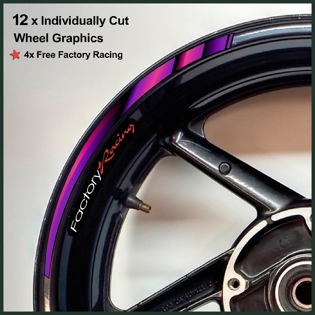 Purple Tapered Motorcycle Wheel Rim, For Rims, Tape stickers bike decal ...