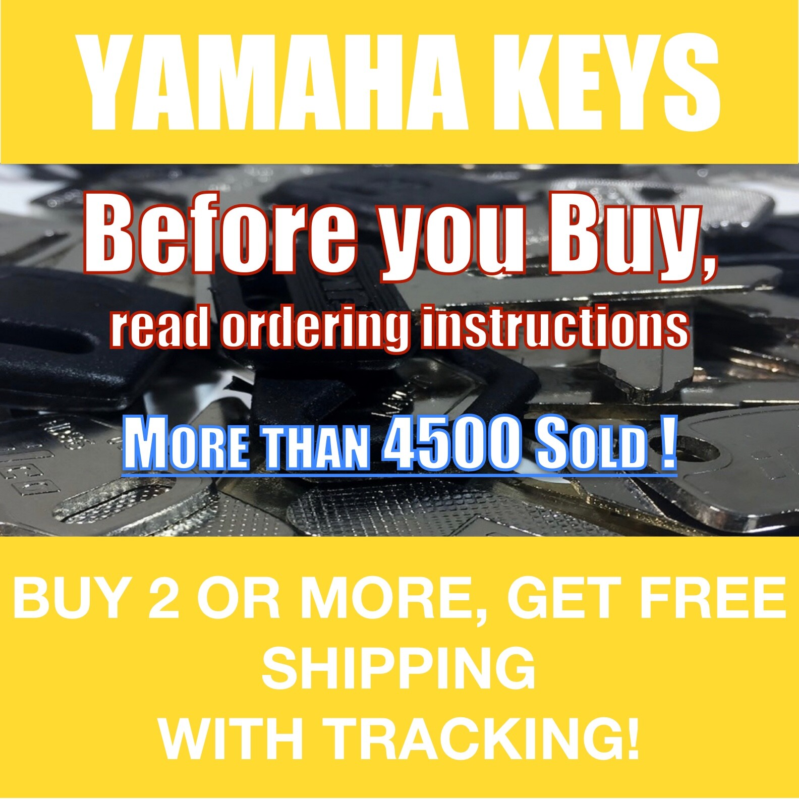 Yamaha Motorcycle Keys Cut to Code READ ORDERING INSTRUCTIONS BEFORE ...