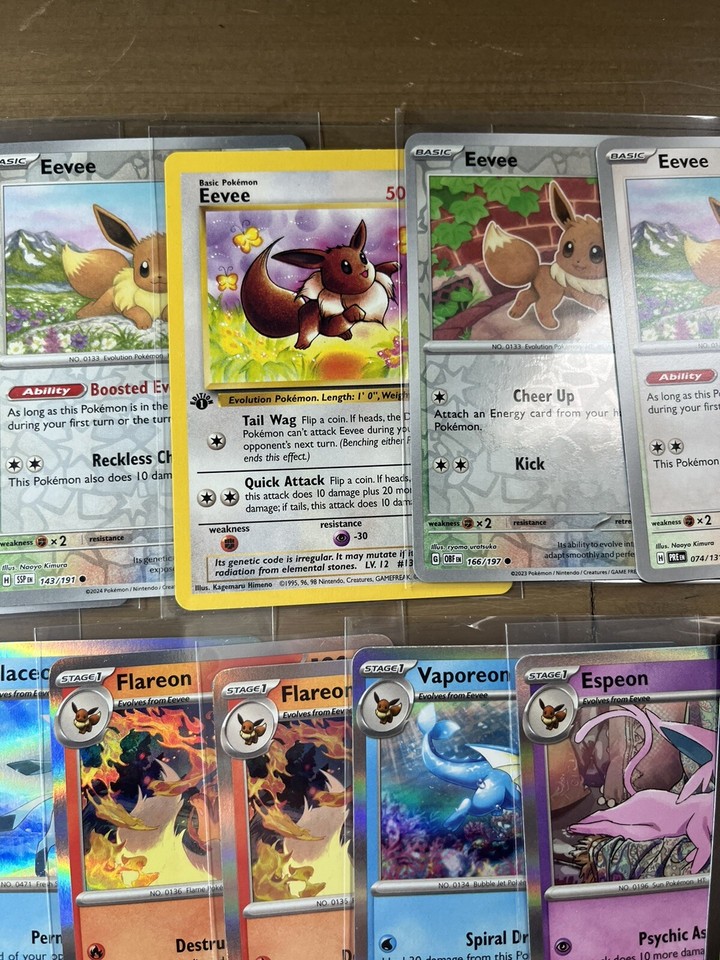Eevolution Lot 115 Pokemon Cards Prismatic Evolutions Foil Holo Eevee ...