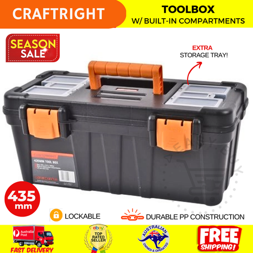 Craftright 435mm Tool Box Mechanic Hand Tools Storage Compartment Tool ...