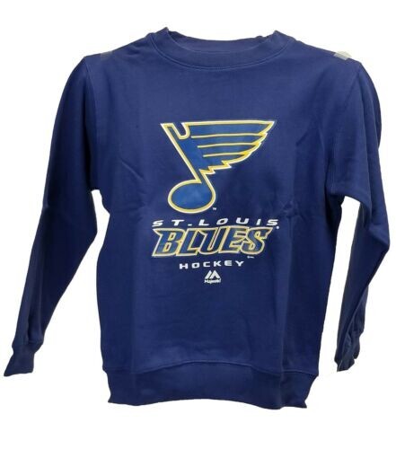 Majestic NHL Youth St. Louis Blues Crew Neck Sweatshirt Size Medium | eBay