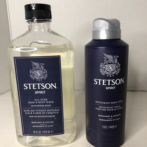 Stetson Spirit All Over Body Wash and Deodorant Bodies Spray Bergamot ...