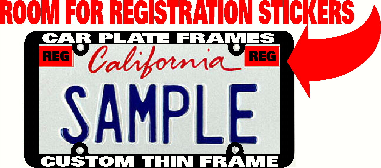 NEW THIN FRAME ROOM FOR REG STICKER CUSTOM PERSONALIZED License Plate ...