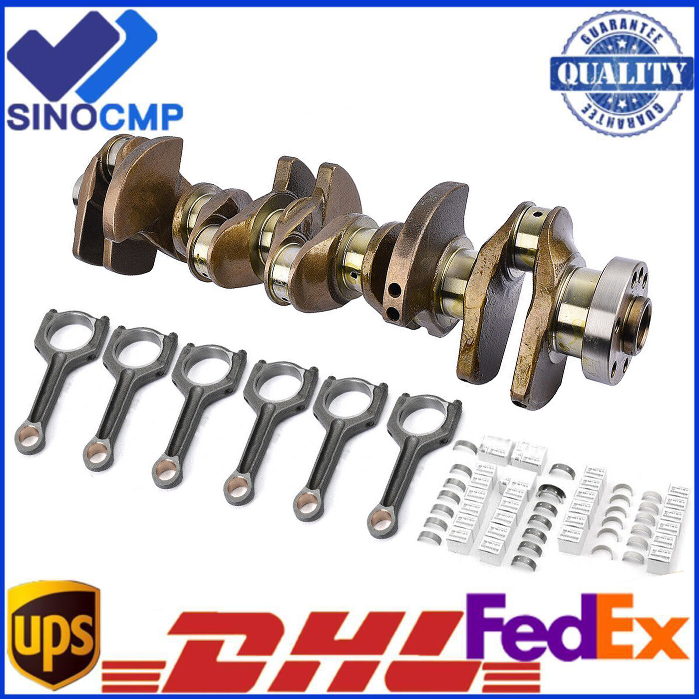 Engine Crankshaft & Con Rods & Bearings Set for BMW 335i 535i X3 X5 ...