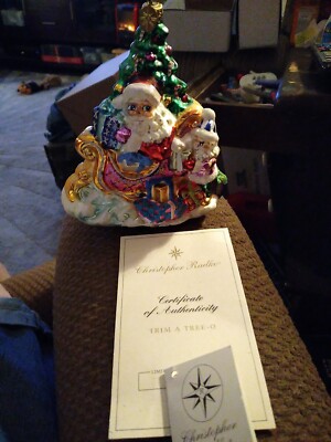 Christopher Radko Ornament Trim A Tree O Blown Glass Christmas Tree COA ...