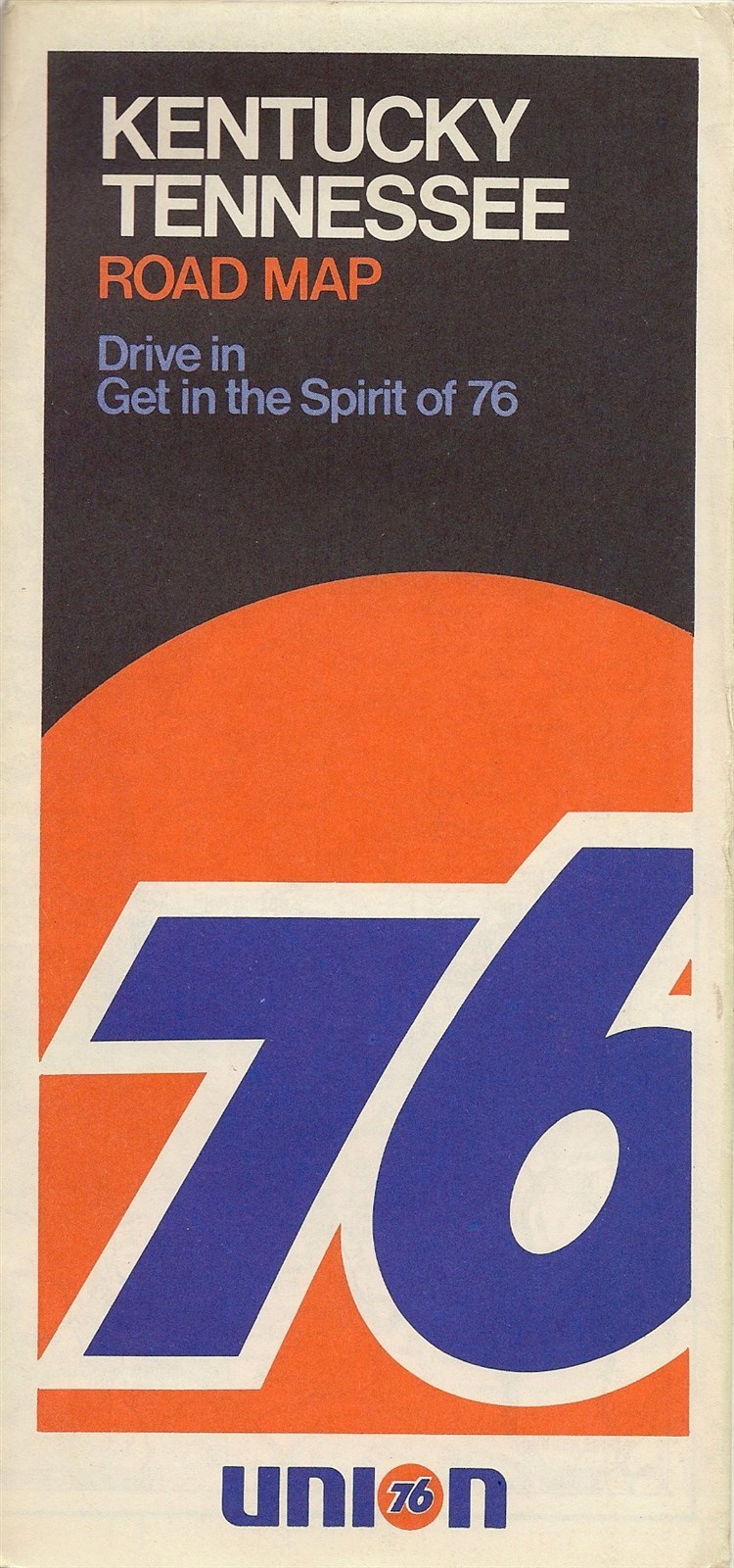 1972 UNION 76 Road Map KENTUCKY TENNESSEE Louisville Nashville Memphis ...