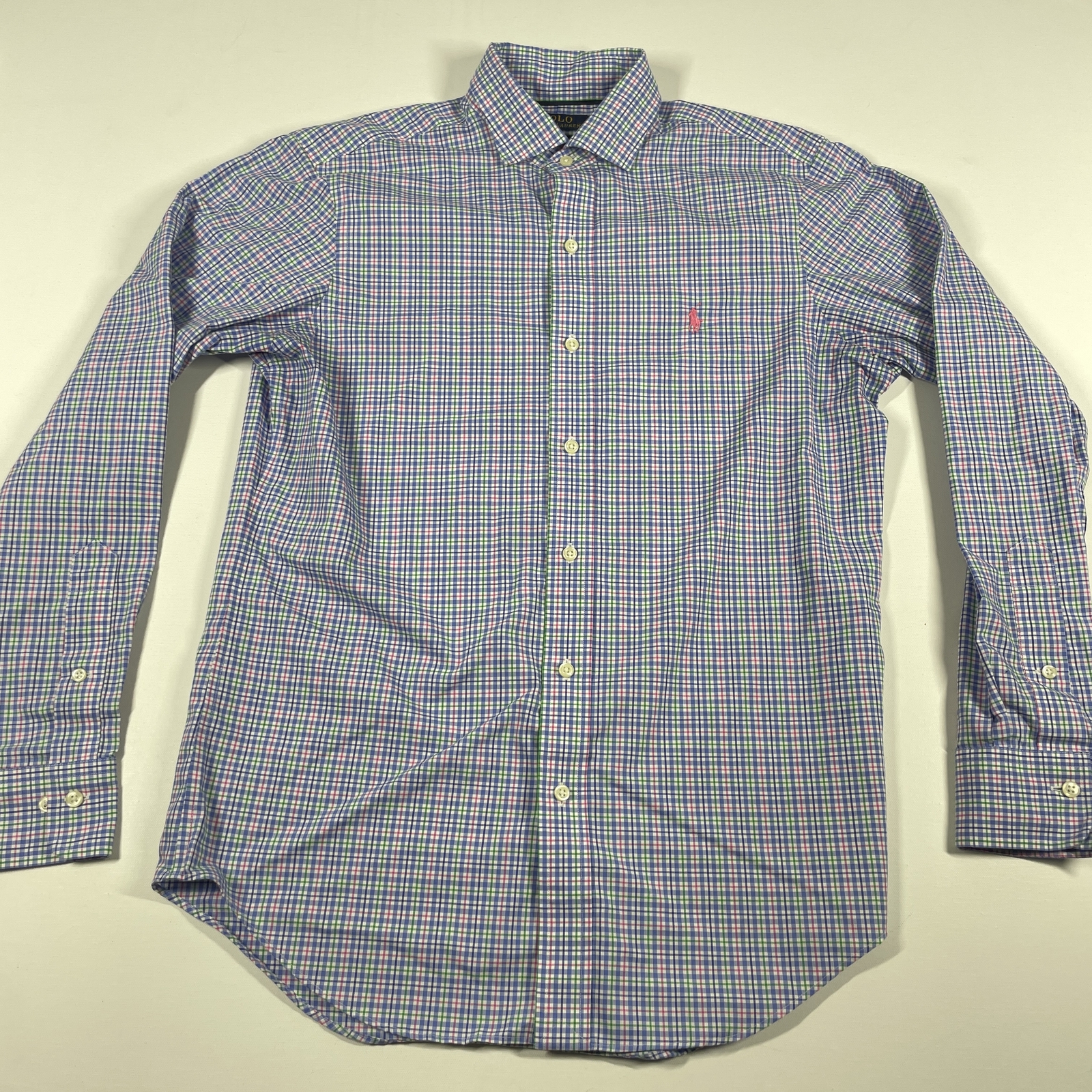 Polo Ralph Lauren Mens Button Up Shirt Size S Multicolor Plaid Pink ...