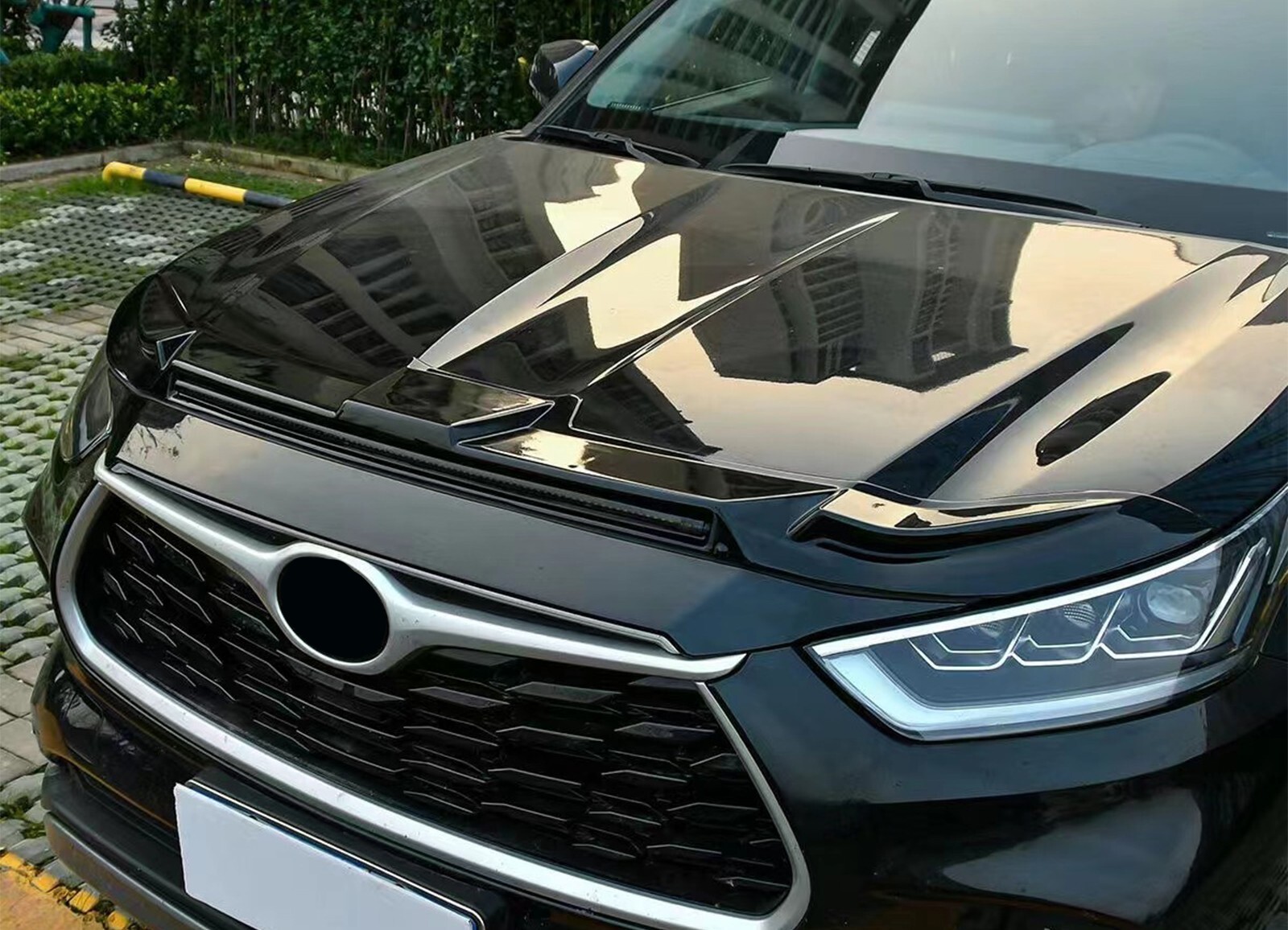 Front Hood Shield Deflector with Light Bonnet Hood Guard for Highlander ...