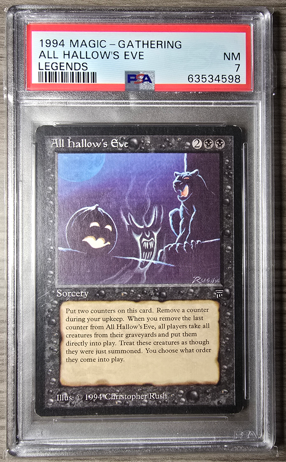 All Hallow's Eve (PSA 7, NM English, Christopher Rush) Magic the ...