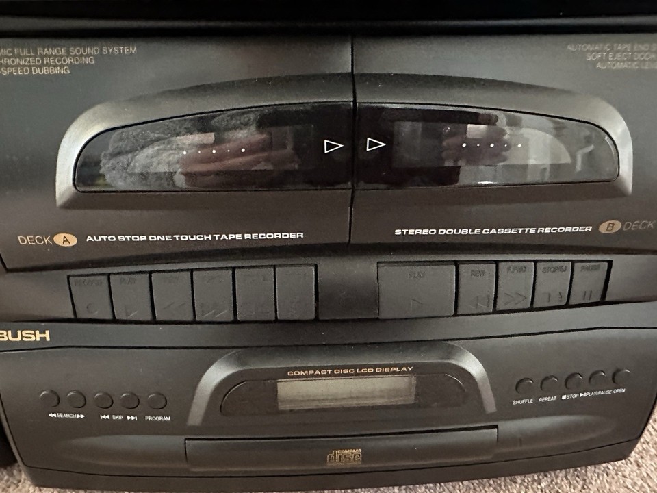 Bush Vintage Radio Cassette Tape CD Player and Recorder With 2 Speakers ...