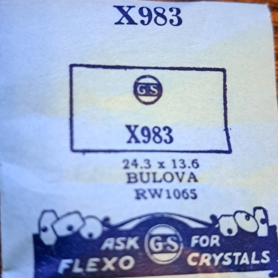 BULOVA watch crystals - GS Acrylic- MANY SIZES NOS -CX (RECTANGULAR ...