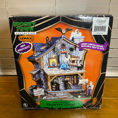 Lemax Limited Edition Halloween Spooky Town Haunted Cabin Lighted ...