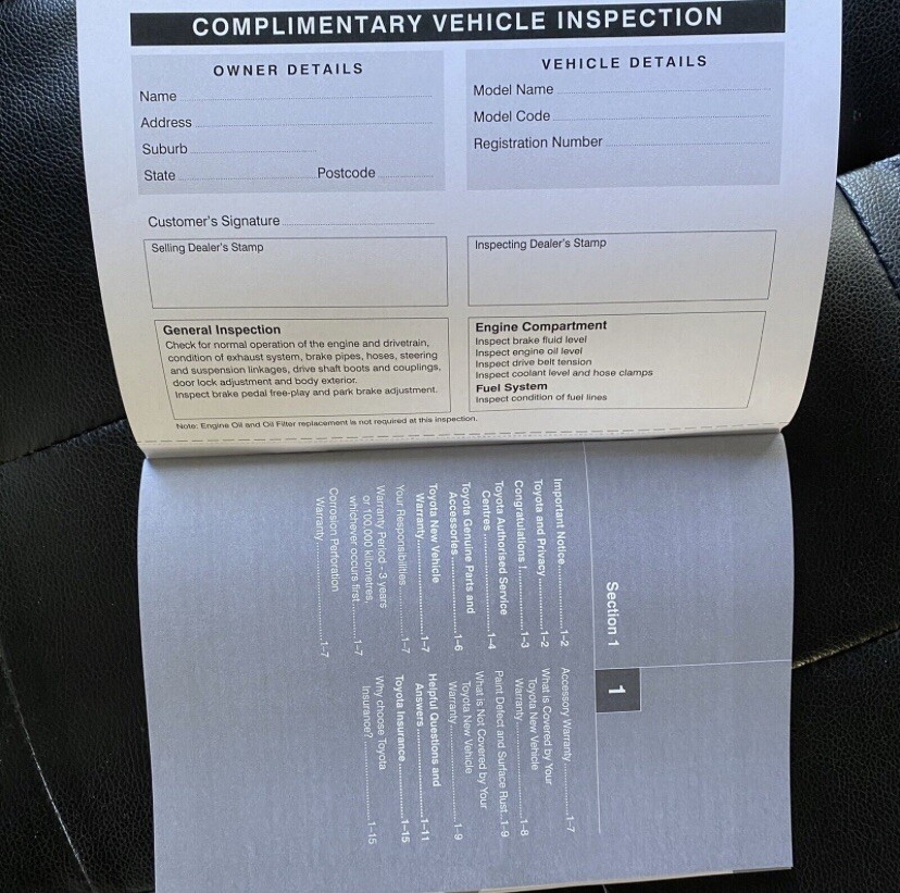 Toyota Land Cruiser 200 Series Station Wagon Service Log Book Booklet ...